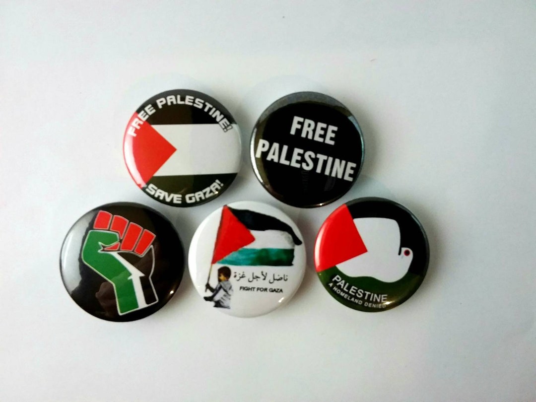 FREE PALESTINE- Badges/pins Pack 5 Anarchist, Soldarity PROTEST Pins ...