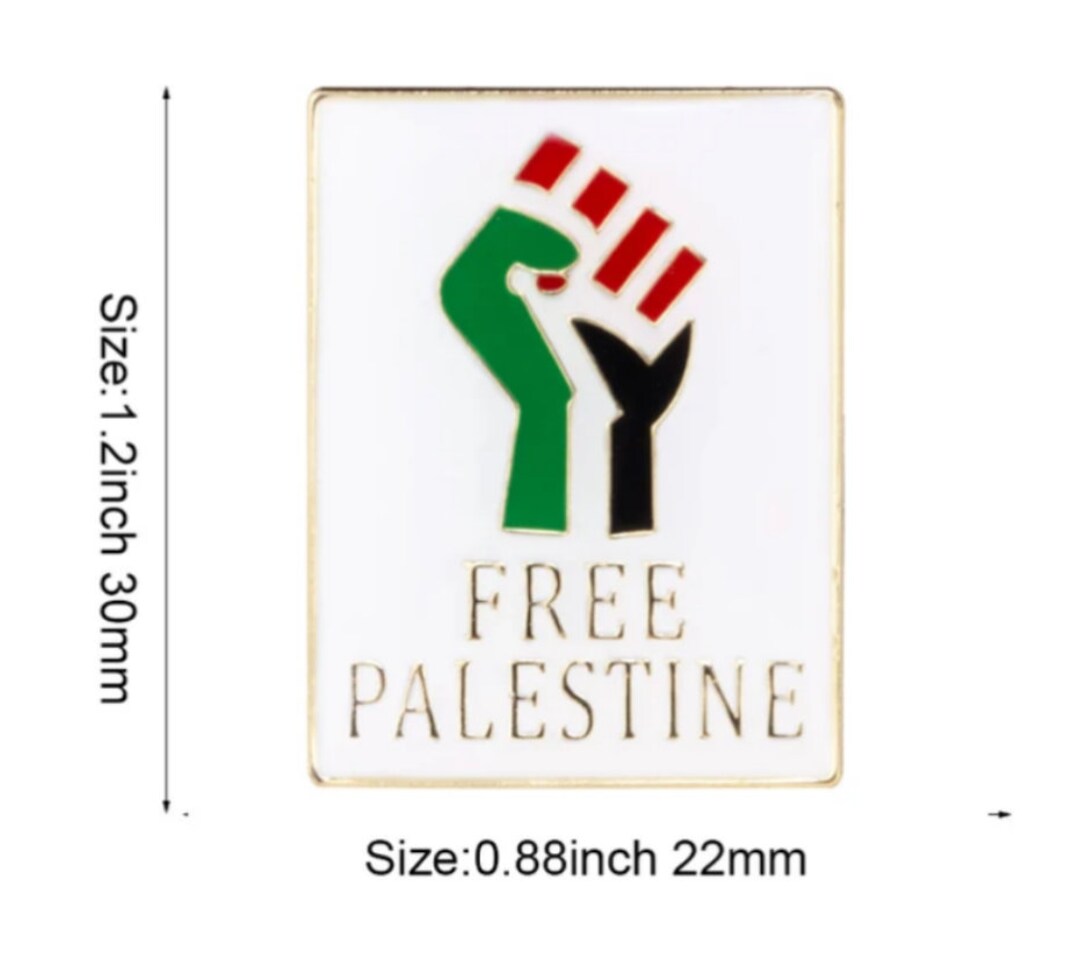 FREE PALESTINE- Political Pin Badge, Anarchist, Solidarity PROTEST ...
