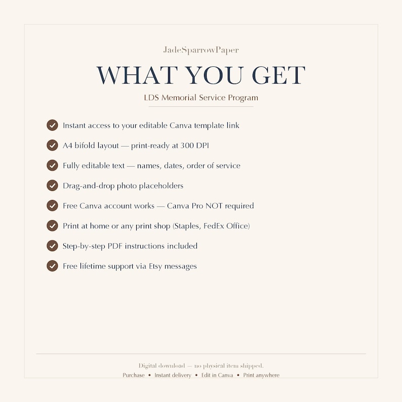 LDS Memorial Service Program Template | Editable Mormon Funeral Program ...