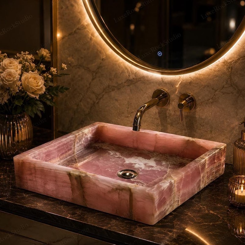 Pink Marble Onyx Sink - Etsy
