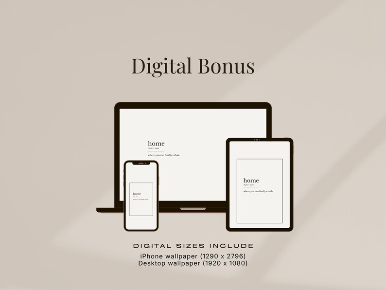 Home Definition Print | Neutral Minimalist Wall Art | Beige Typography ...
