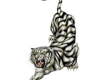 Saber Tooth Tiger Temporary Fake Tattoo Sticker set of 2 - Etsy
