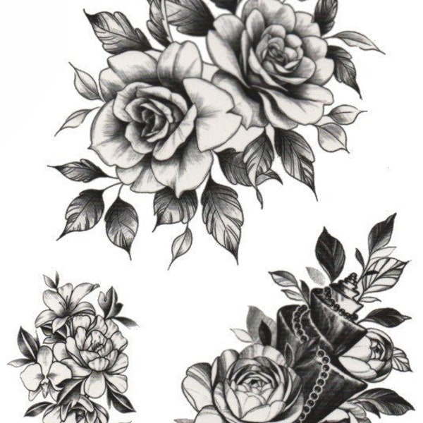 Vintage Rose Tattoo - Etsy