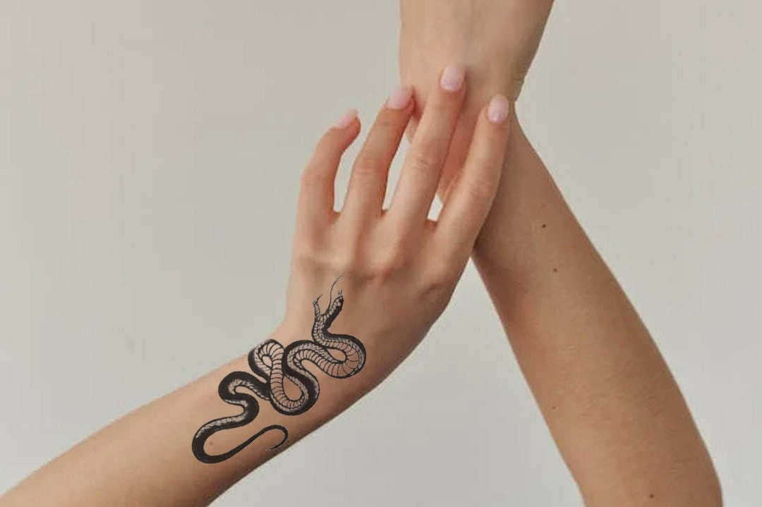Pair of Snake Temporary Tattoos Transfer Fake 5.5 X 3 Each Fast ...