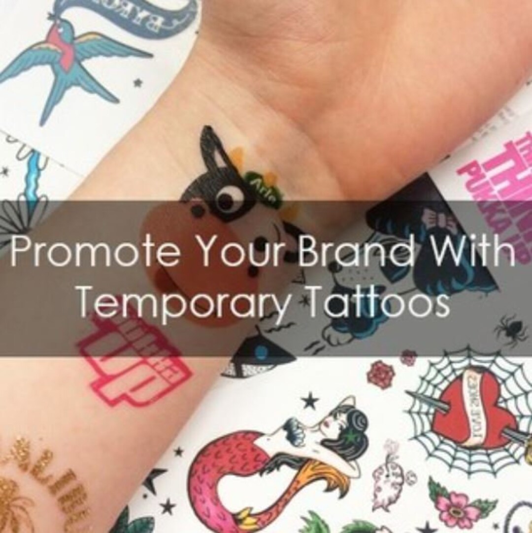 Custom Logo Temporary Tattoos: A5 Sheet, Fast Shipping - Etsy