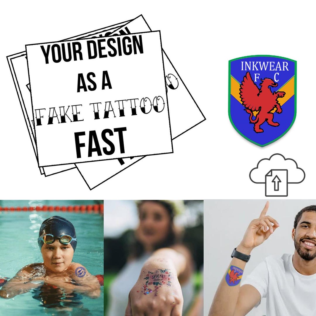 Create Your Own Fake Tattoos- A4 Sheets Full of Your Own Design, Ships ...