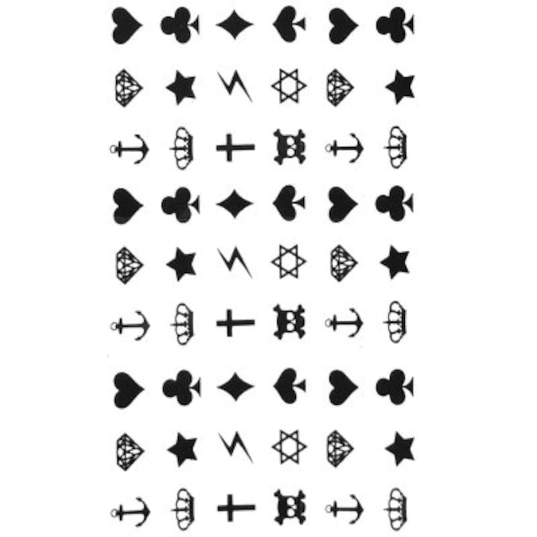 2 Sheets of Temporary HAND & Finger Transfer Tattoos - Heart, Anchor ...
