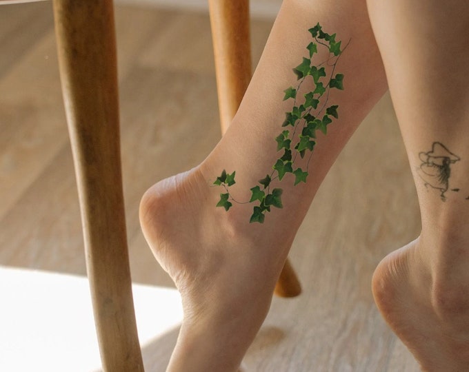Englischer Efeu (2er Set) - Efeu temporäres Tattoo / Hedera Helix ...