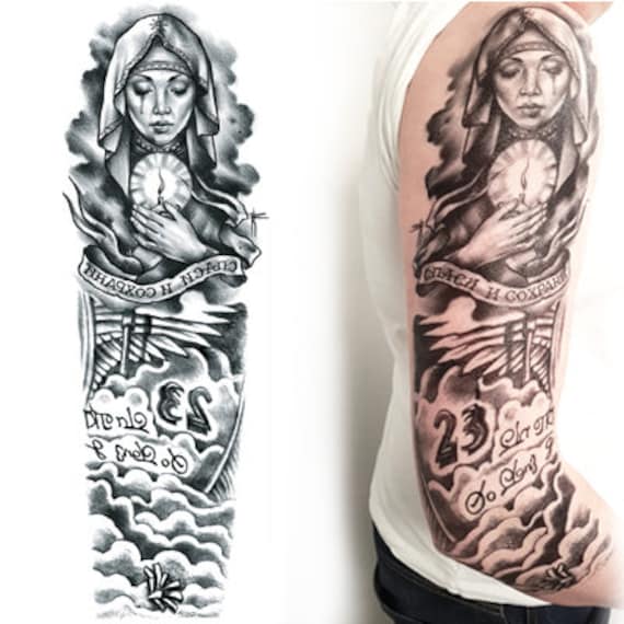 Religious Forearm Sleeve Tattoos