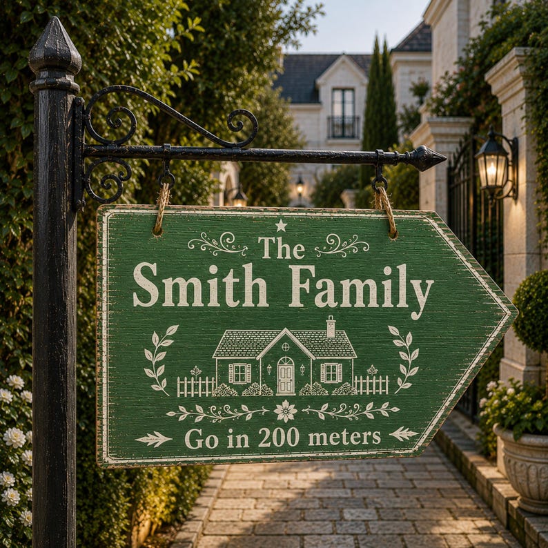 The Smith Family Directional Sign – Rustic Arrow Wooden Plaque ...