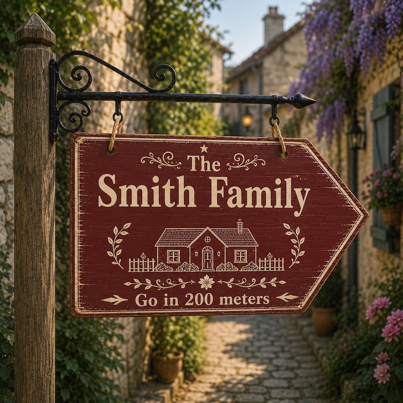 The Smith Family Directional Sign – Rustic Arrow Wooden Plaque ...