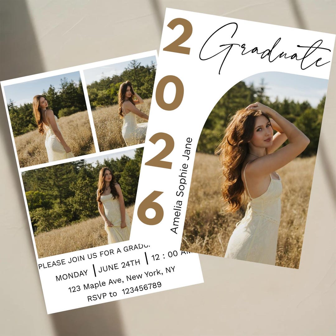 Editable Graduation Invitation Template Class of 2026, Graduation Party ...