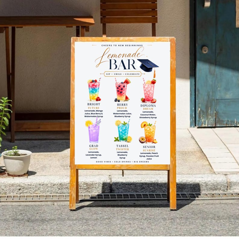 Lemonade Bar Sign, Wedding Drink Menu, Signature Drinks Bar Decor ...