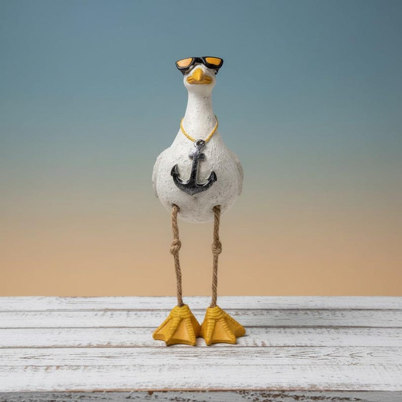 Handcrafted Seagull Figurine – Coastal Nautical Beach House Decor ...