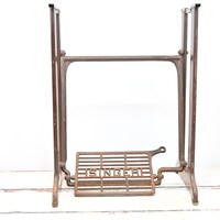 Treadle Sewing Machine, Cast Iron Base, Industrial Age White Steampunk ...