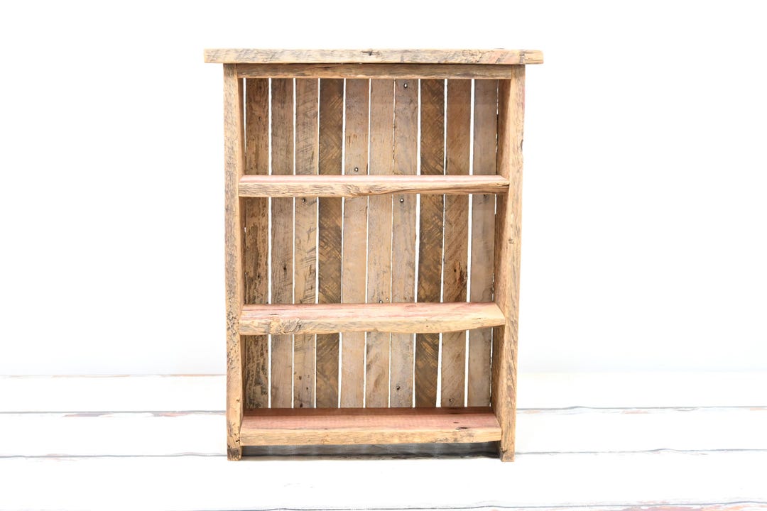 1860s Reclaimed Barnwood Shelf Bookcase Shadowbox Barn Wood Wall Shelf ...