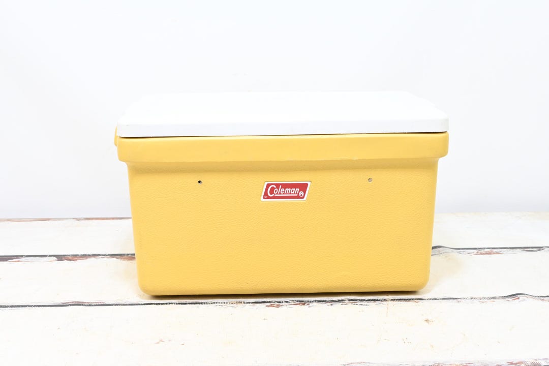 Vintage 60/70s Coleman Poly Lite Cooler Golden Wheat Color With White ...
