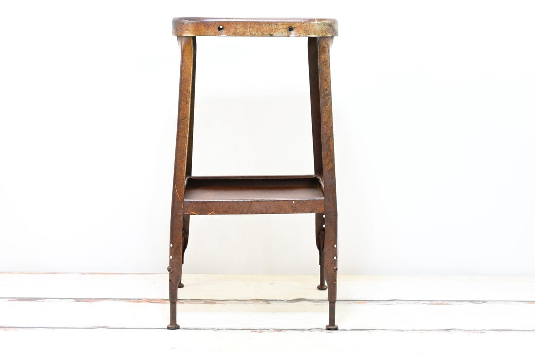 Vintage Brown Industrial Stool Lyon Industrial Seating 26" Lab Bar ...
