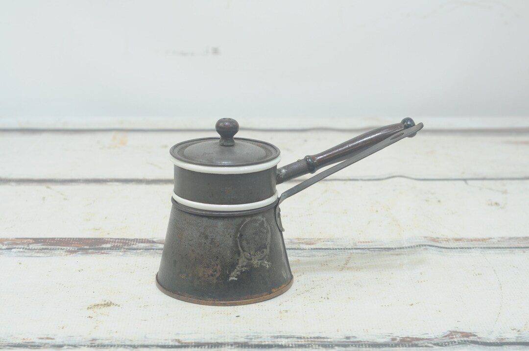 Antique Kreamer Copper Cooking Pot Porcelain Lined Double Boiler ...