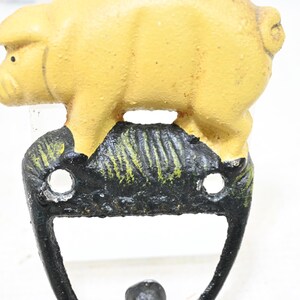Vintage . Cast Iron Wall Hanger Pig Hook Coat Apron BBQ Country ...
