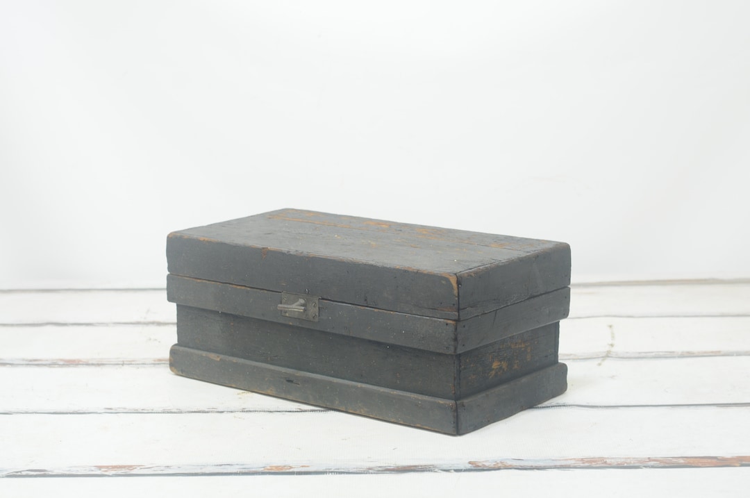 Antique . Hand Made Wood Document, Carpenters, Travel Chest Primitive ...