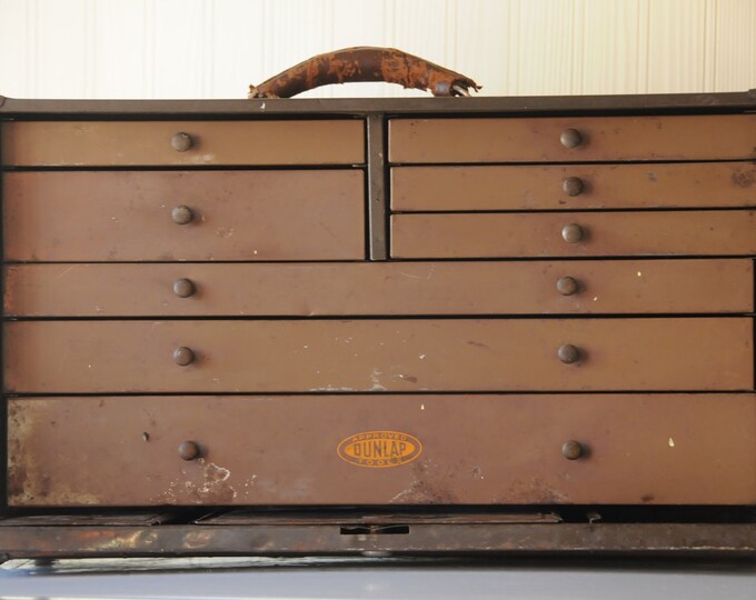 Vintage Machinist Cabinet Dunlap Tool Box Carpenters Watchmakers Tool ...