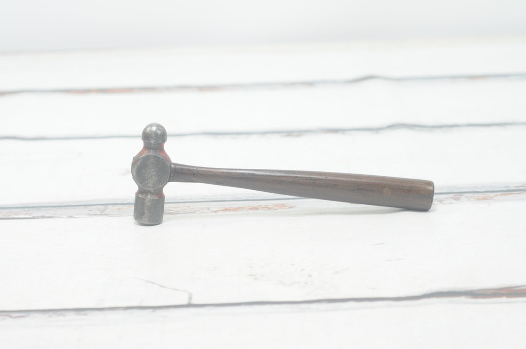 Vintage .ball Peen Hammer With Wood Handle Machinists Hammer Metal ...