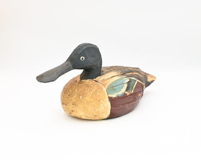 Antique/vintage Hand Carved Painted Wood Duck Decoy Decor Figurine ...