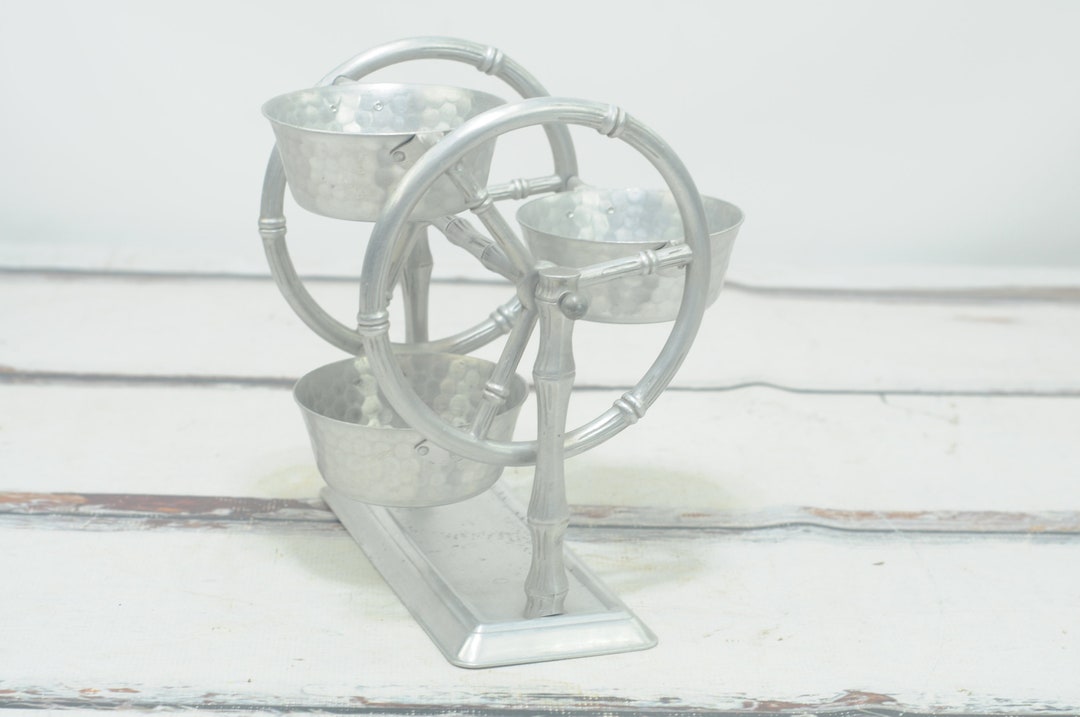 Vintage Everlast Forged Aluminum Ferris Wheel Bamboo Snack Candy Dip ...