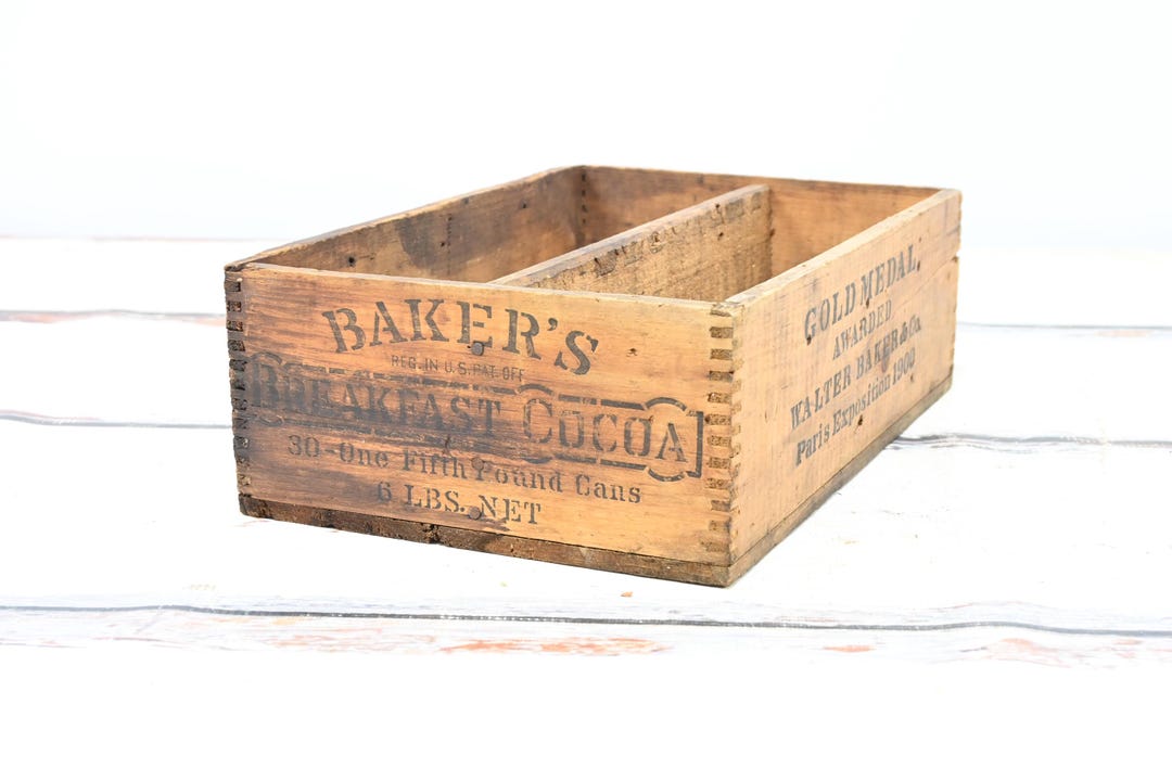 Antique Wood Walter Baker's Breakfast Cocoa Paris Expo 1900 Dorchester ...