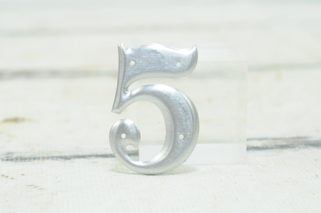 Vintage . #5 1970s Aluminum House Number Mailbox Number Sign Aluminum ...