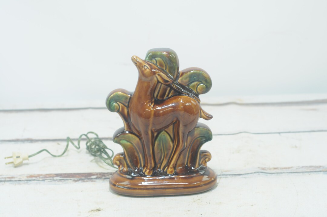 Vintage . Lamp Retro Vintage Ibex Deer, Gazelle, Antelope Ceramic TV ...