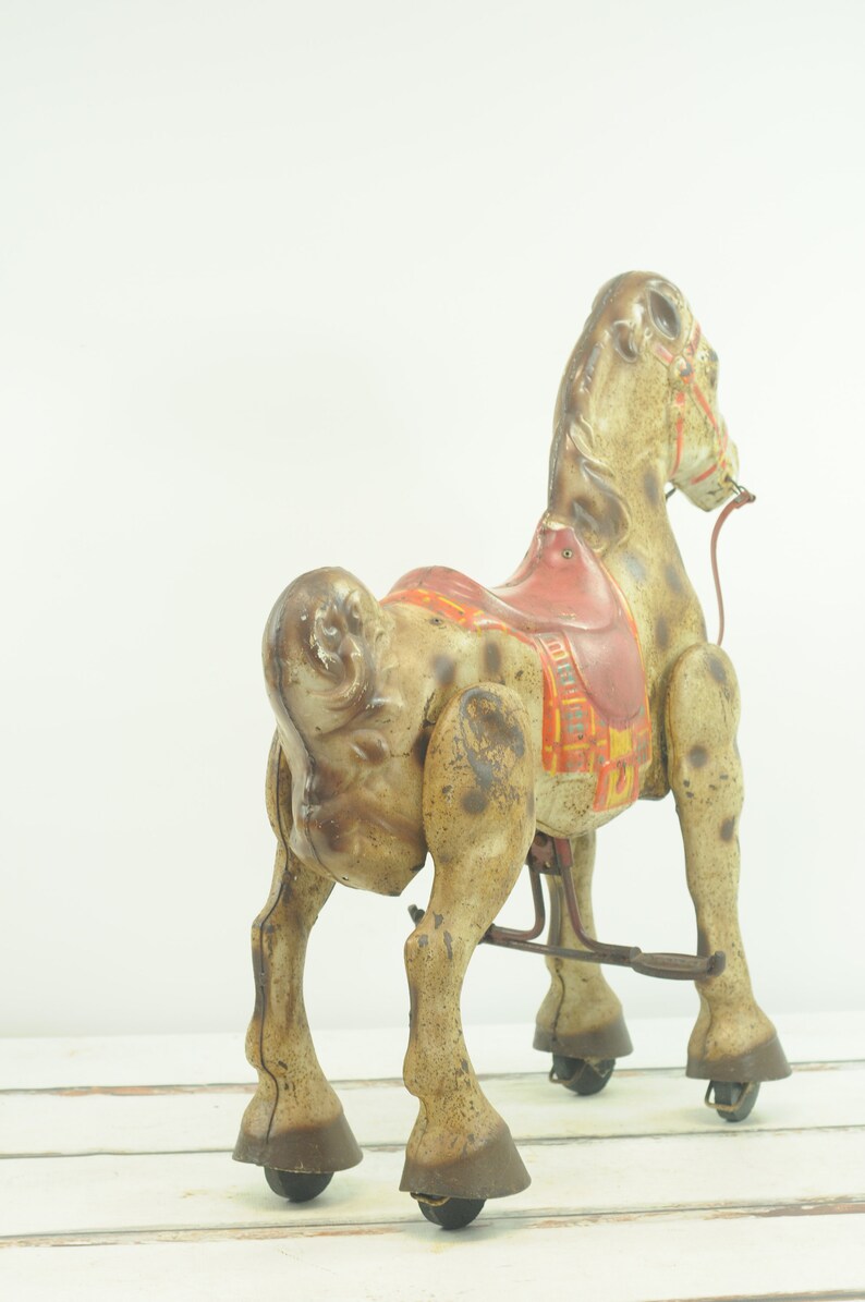 Vintage . MOBO Bronco Riding Horse Toy Vintage Metal Steering Horse ...