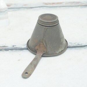 Antique Tin Kitchen Funnel Sifter Sieve Cream Separator Primitive ...