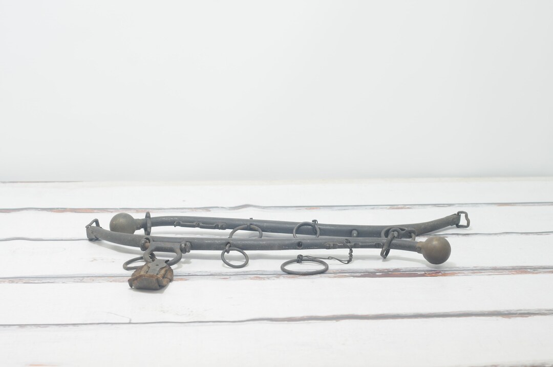 Set of HORSE . HAMES Antique Vintage Iron and Brass 27.5" Western ...