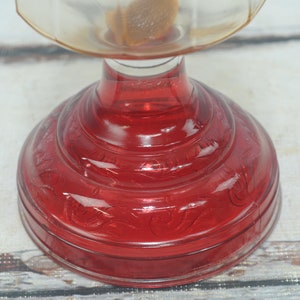 Vintage . Red Glass Base Oil Lantern Oil Lamp 18.5" Kerosene Lantern ...