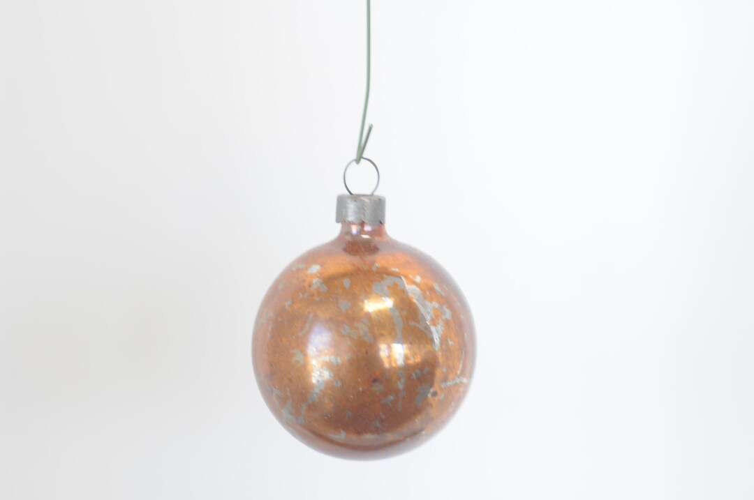 Vintage . Christmas Ornament Glass Made in US of A Copper Color ...