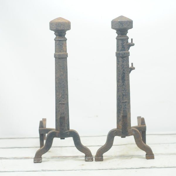 Antique Fire Dogs Cast Iron - Etsy