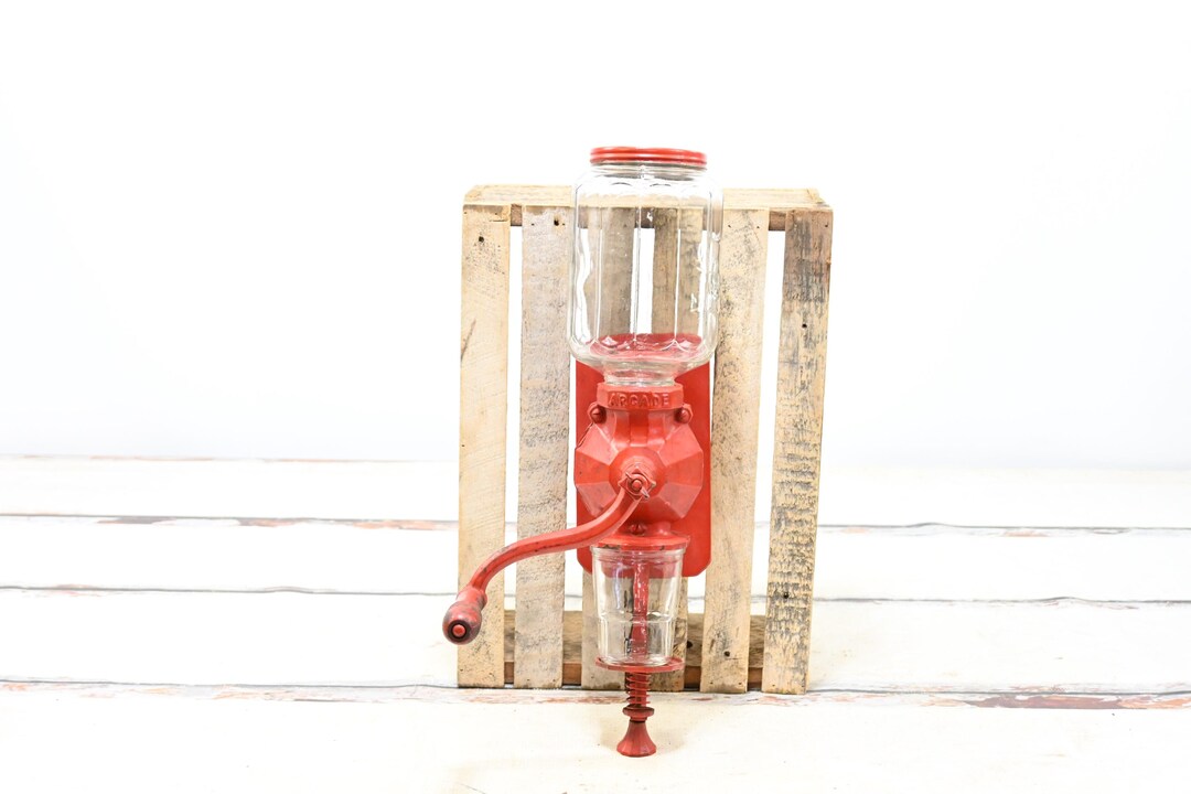 Antique Arcade Number 4 Crystal Coffee Grinder Wall Mount Coffee ...