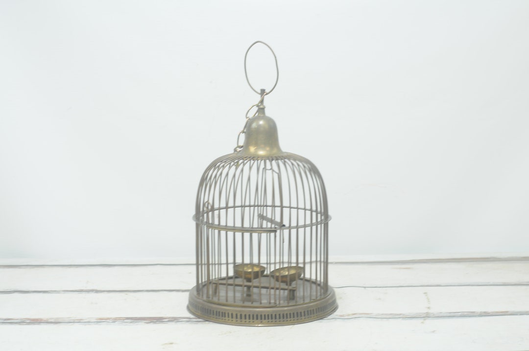 Vintage/antique Large 16.5"+ Ring Brass Birdcage Round Bird Cage ...
