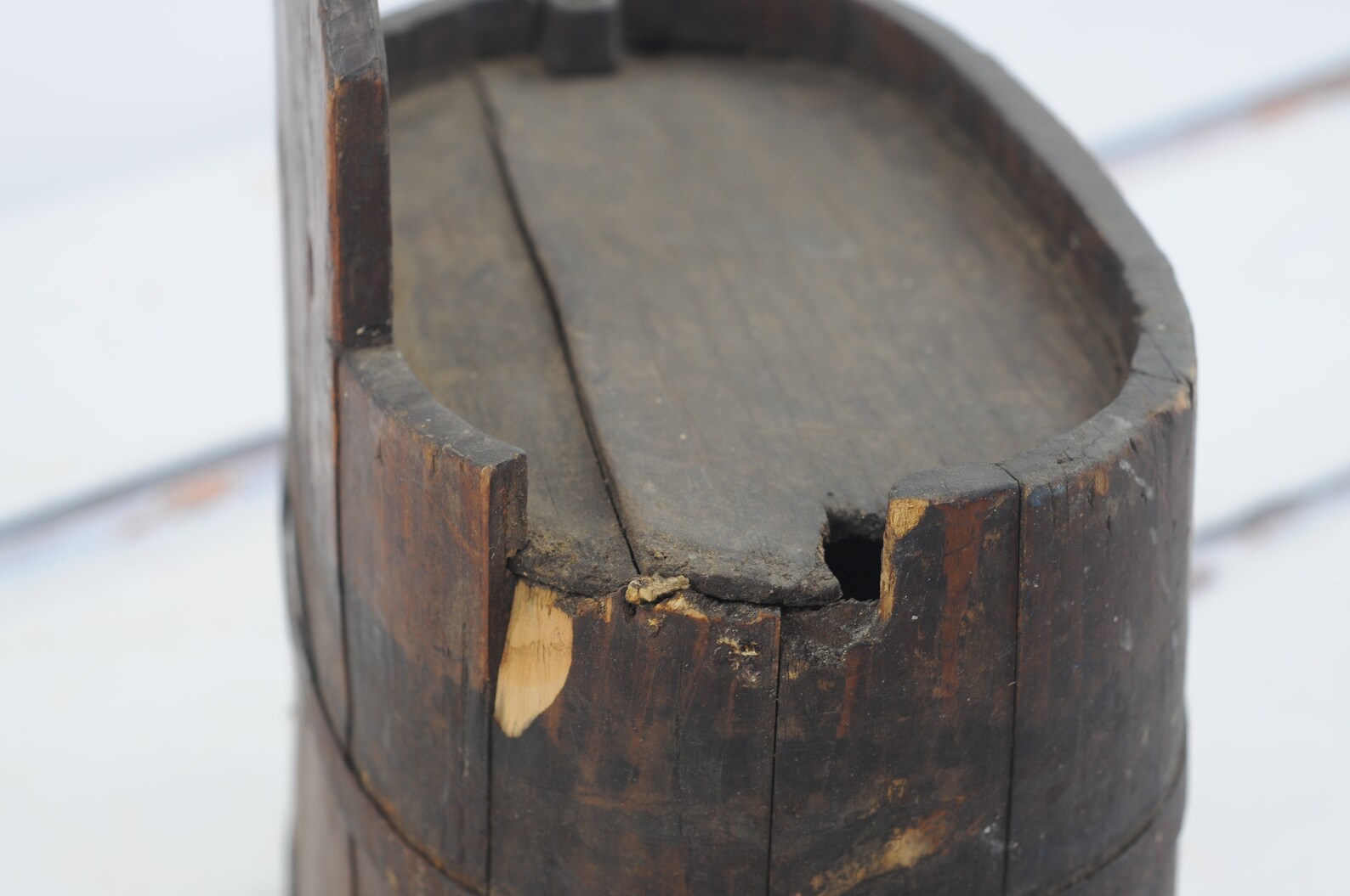 Rare . Primitive Antique Tapered Wood Stave Shipping Cask With Iron ...