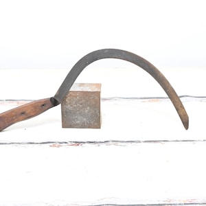 Vintage. 2 Pin Corn Stalk Cutter Sickle Scythe Hand Tool Old Red Paint ...
