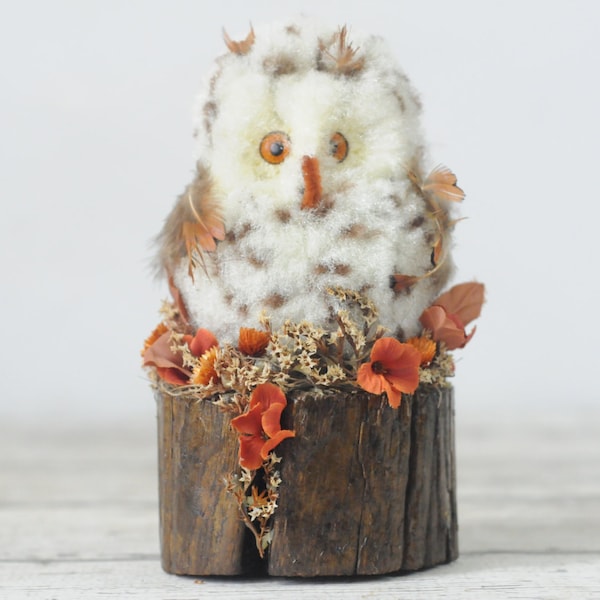 Owl on Log - Etsy