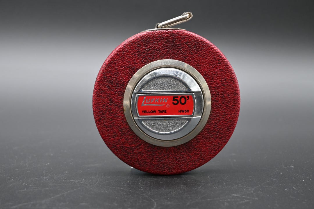 Vintage Lufkin 50’ Tape Measure Yellow Clad 3/8” Steel Tape HW 50 - Etsy
