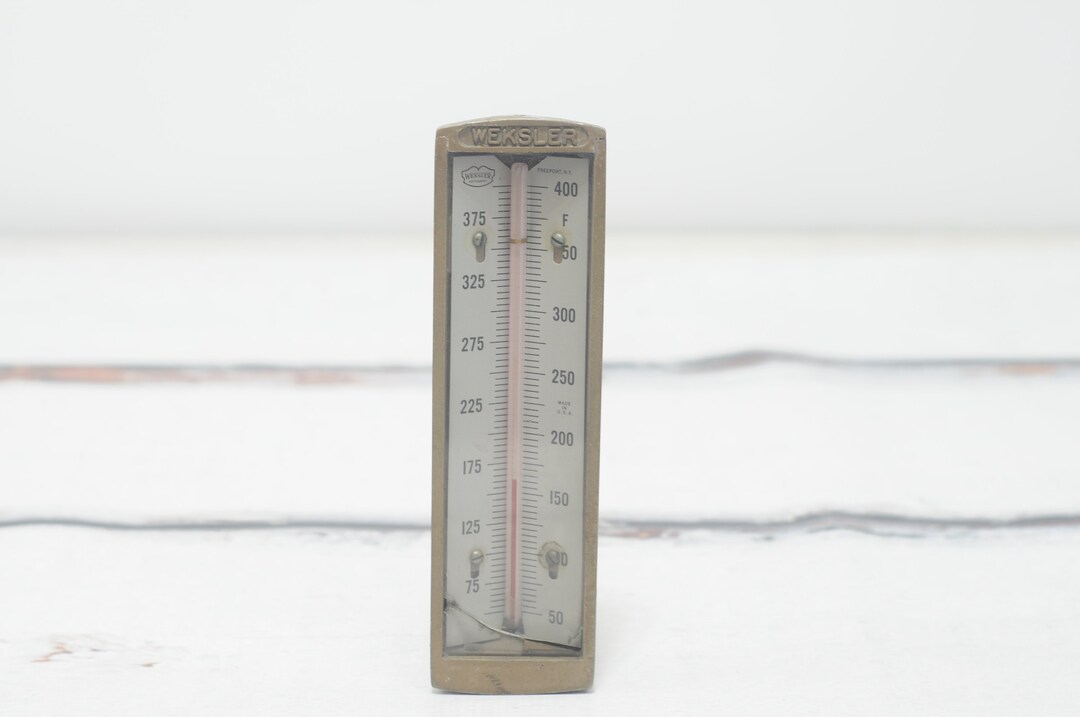 Vintage Brass Weksler Thermometer of New York Steam Thermometer 50-400F ...