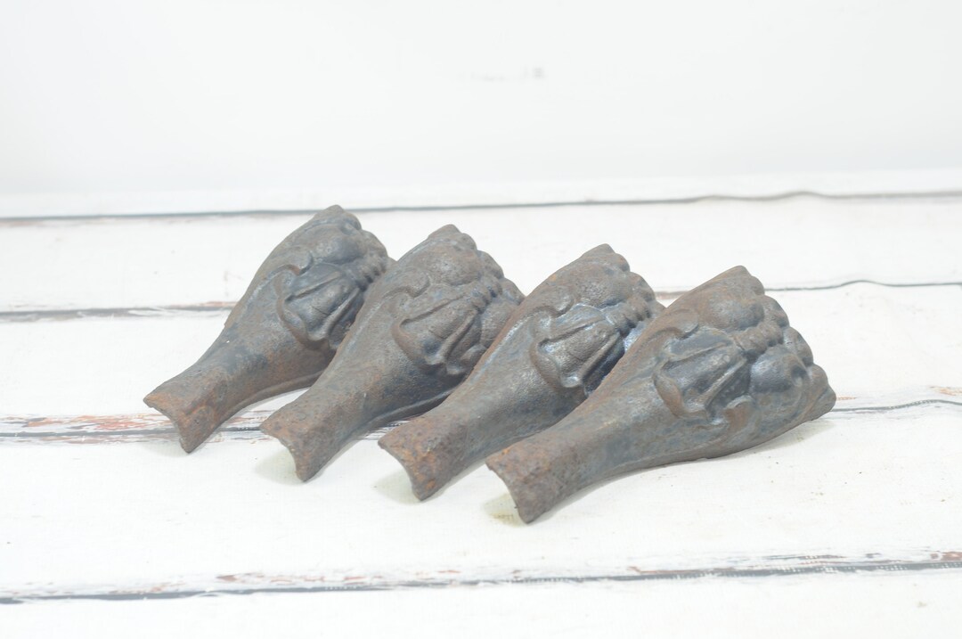 Antique/ Vintage 4 Cast Iron Feet/legs for Cast Iron Tub Intricate ...