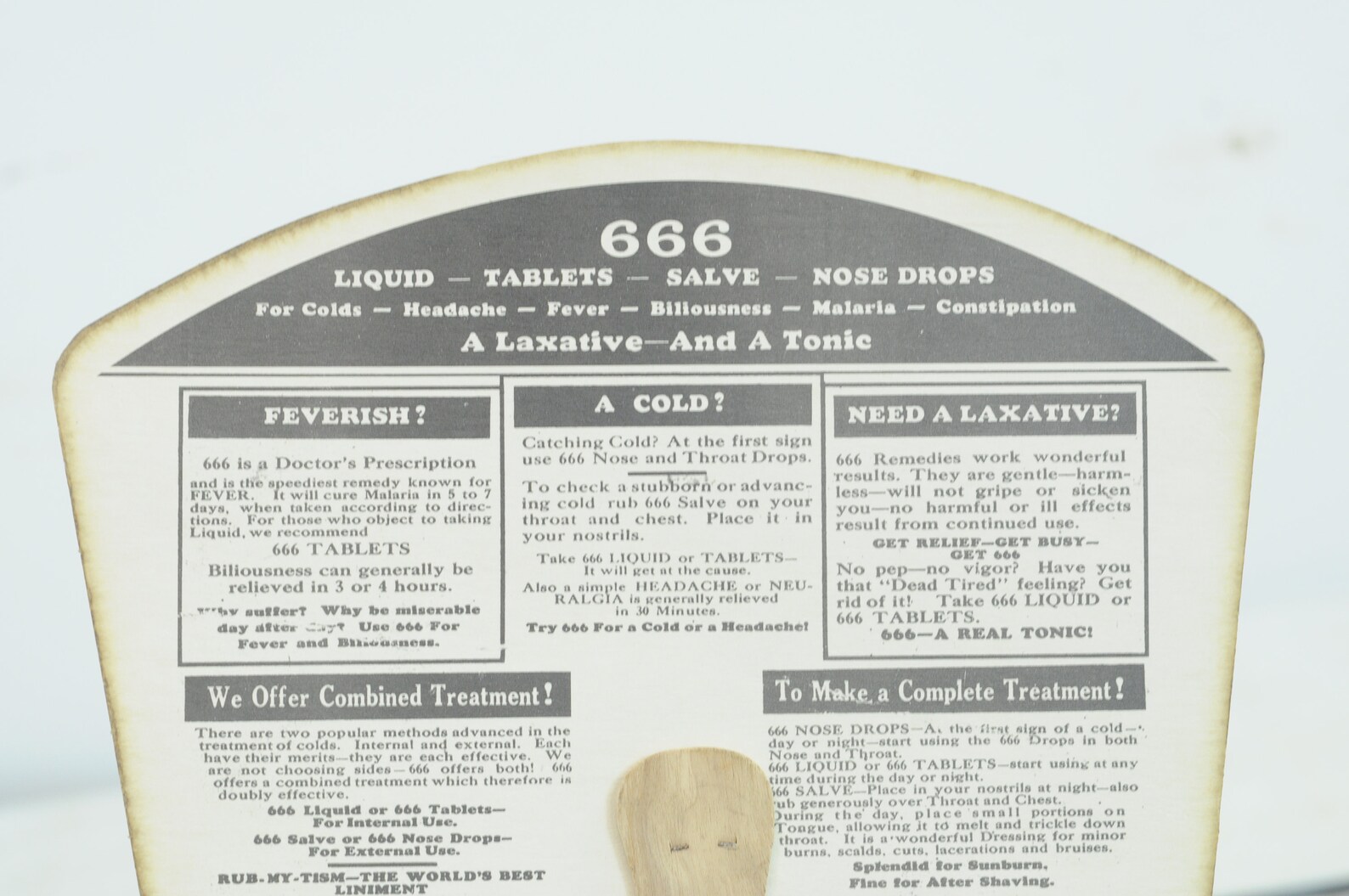 Vintage . 1920s Advertising Hand Fan 666 Cold Medicine Tonic | Etsy