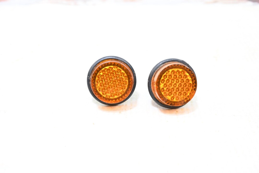 2 Vintage Chris Bicycle Motorcycle License Plate Reflectors Jeweled ...