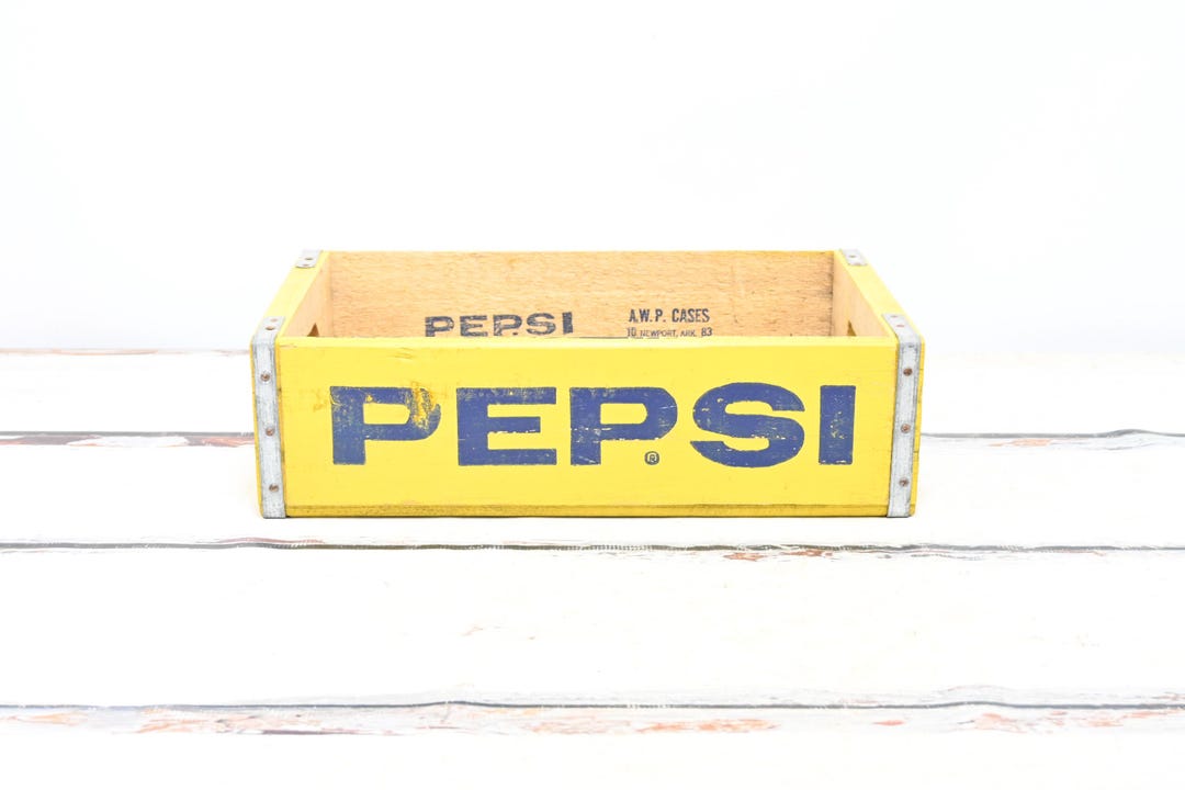 Vintage . 1983 Pepsi Cola Beverage Wood Crate Soda Pop Wood Box Newport ...