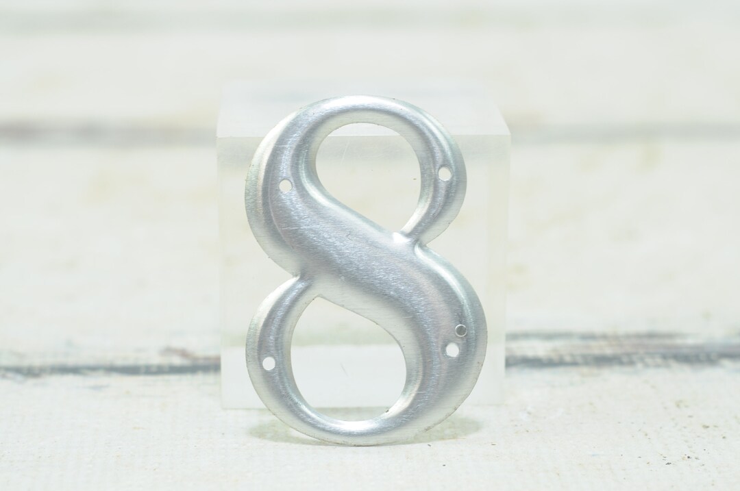 Vintage . #8 1970s Aluminum House Number Mailbox Number Sign Aluminum ...